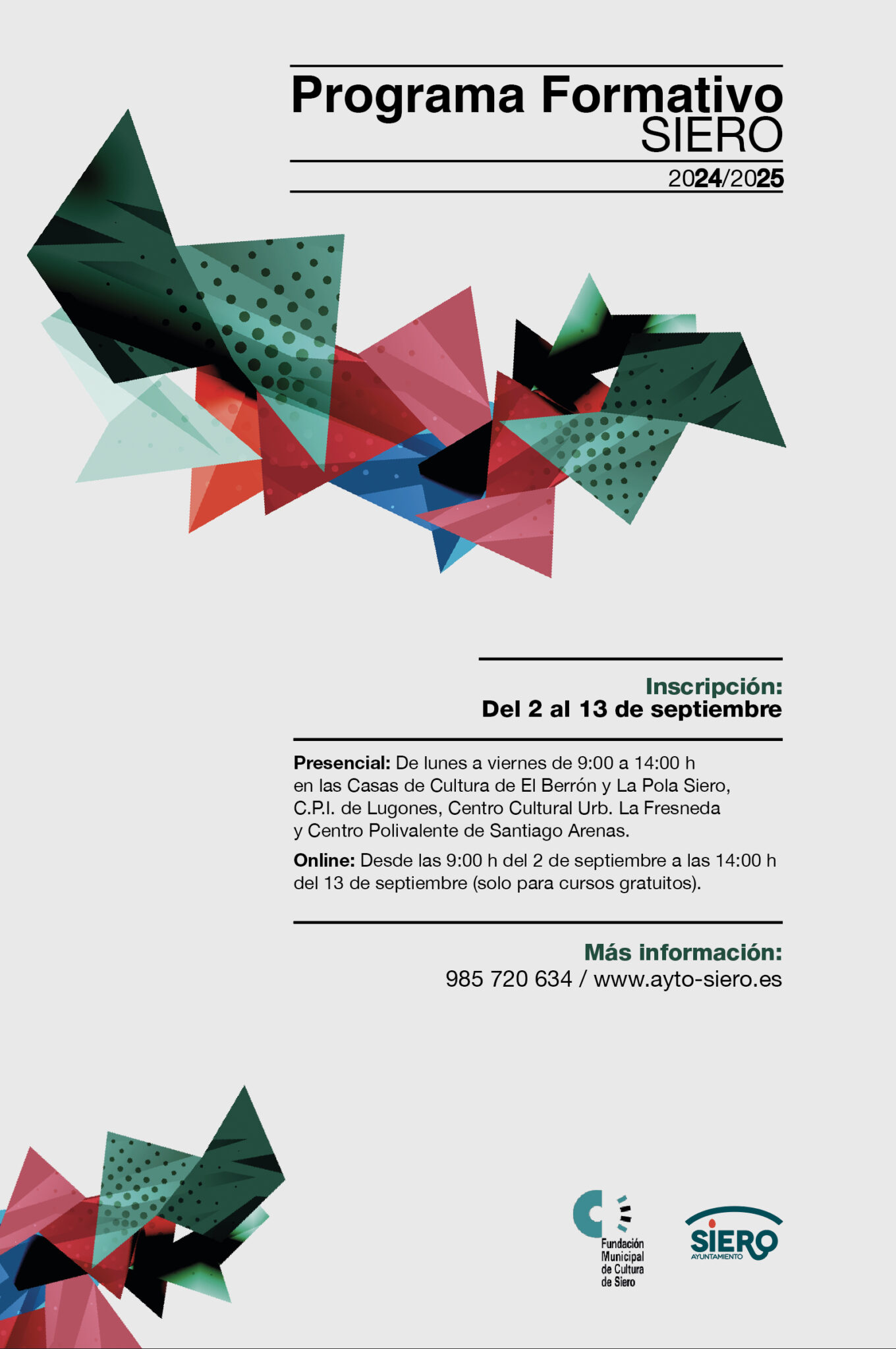 LISTADOS ACTUALIZADOS DE ADMITIDOS Programa Formativo Siero 2024/2025 - Ayuntamiento de Siero